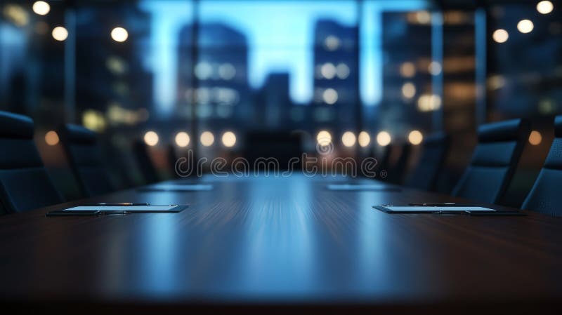 A Conference Room with a Large Table and Chairs Stock Illustration ...