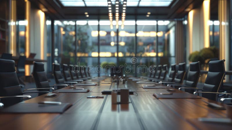 A Conference Room with a Long Table and Chairs. Suitable for Business ...