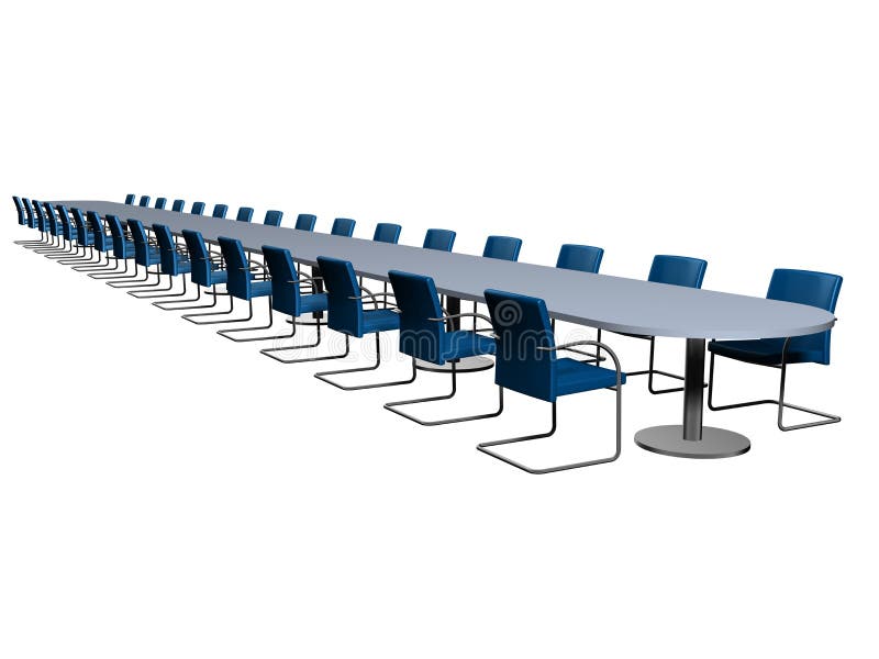 Conference Room, Long Table Stock Illustration - Illustration of long ...