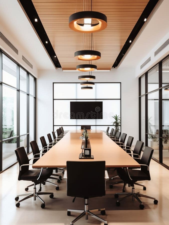 Conference_room_with_modern_ceiling_lights_1695521810121_2 Stock ...