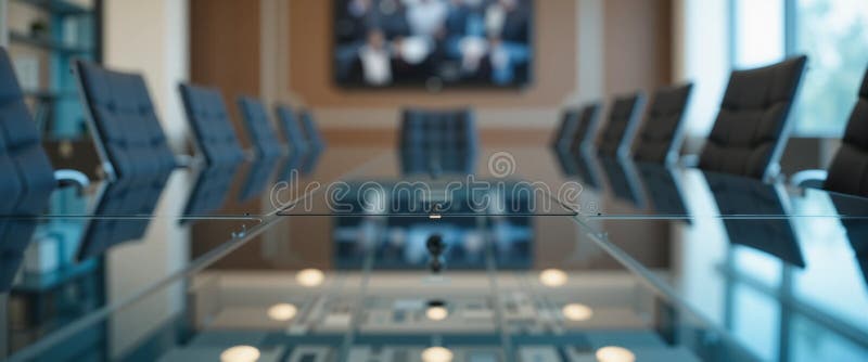 Conference Room with Modern Design and Sleek Glass Table Ready for ...