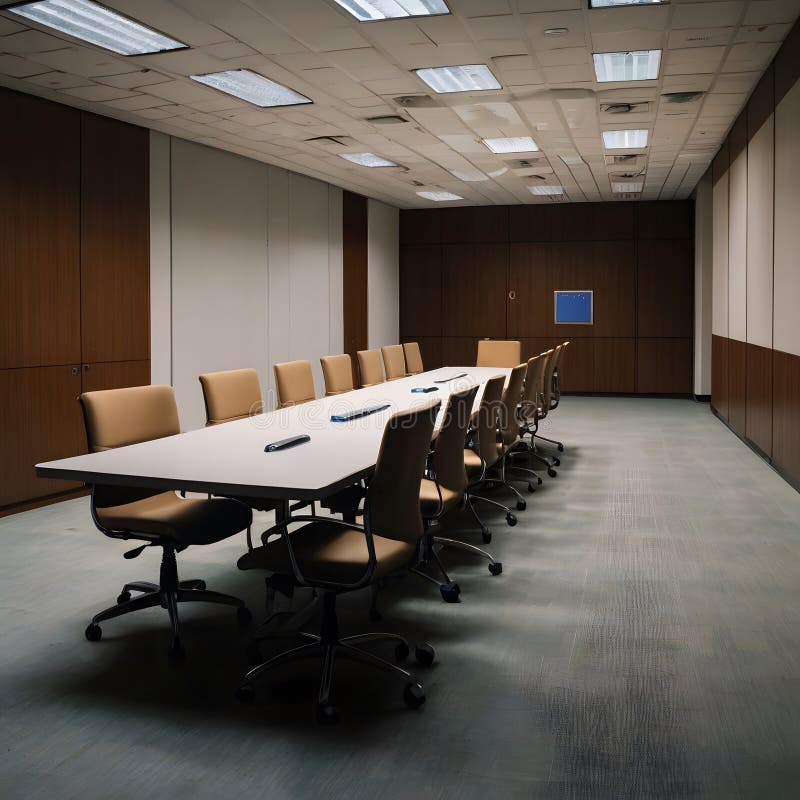 Empty Business Meeting Office Conference Room Stock Illustration ...