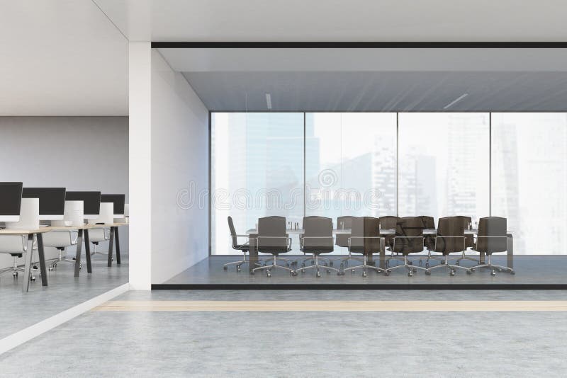 Conference Room in Open Office Stock Illustration - Illustration of ...