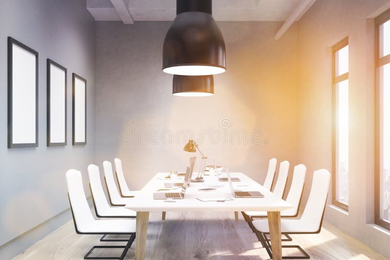 Conference Room with Picture Frames Stock Illustration - Illustration ...