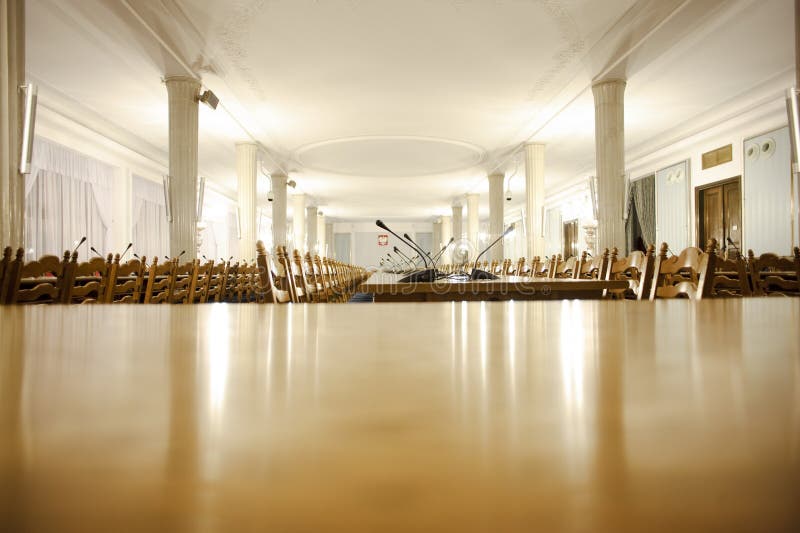 Conference Room in Polish Parliament Stock Image - Image of gathering ...