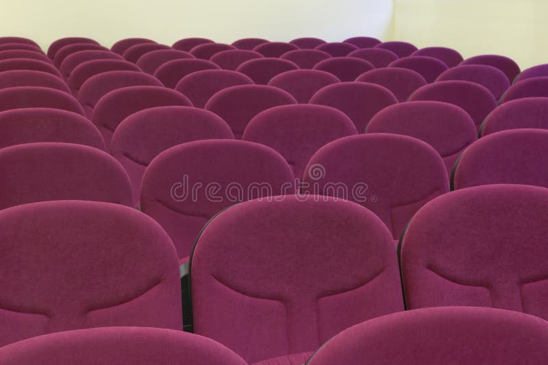 Conference Room Seats in Red Tone. Empty Classroom Stock Image - Image ...