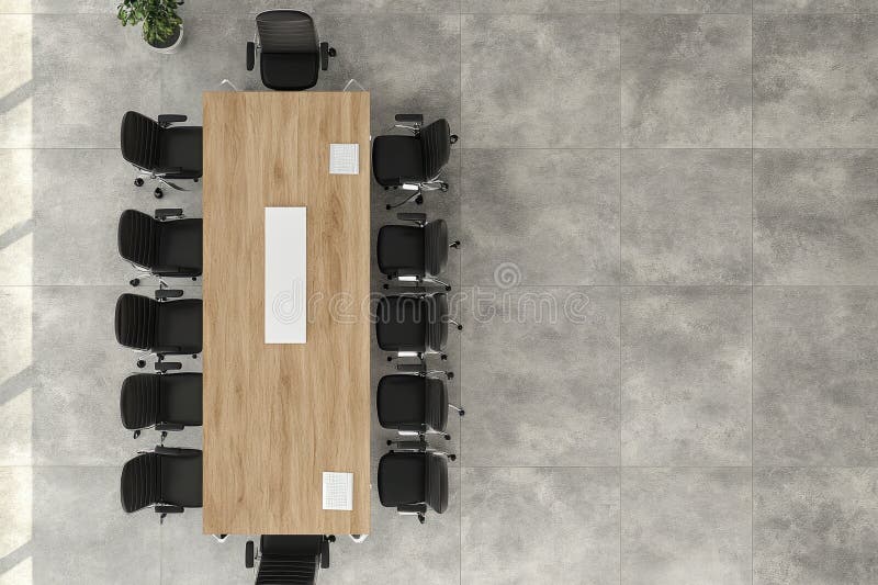 Modern Conference Room Top View Stock Illustration - Illustration of ...