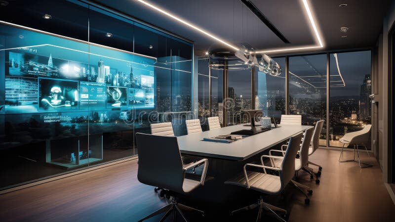 Conference Smart Building Office Stock Illustration - Illustration of ...