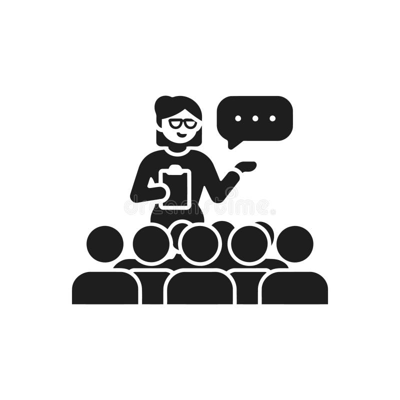 Conference Speaker Presentation Icon Stock Vector - Illustration of ...