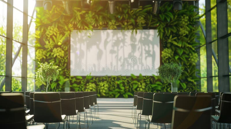 A Conference Stage Setup for a Panel Discussion on Climate Change Stock ...