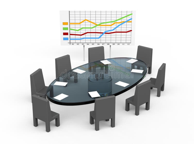 Conference table stock illustration. Illustration of discussion - 17902612