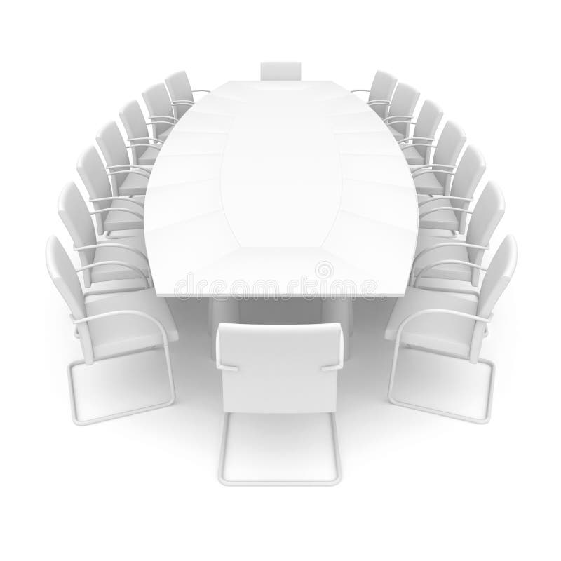 Round Glass Conference Table Stock Illustration - Illustration of ...