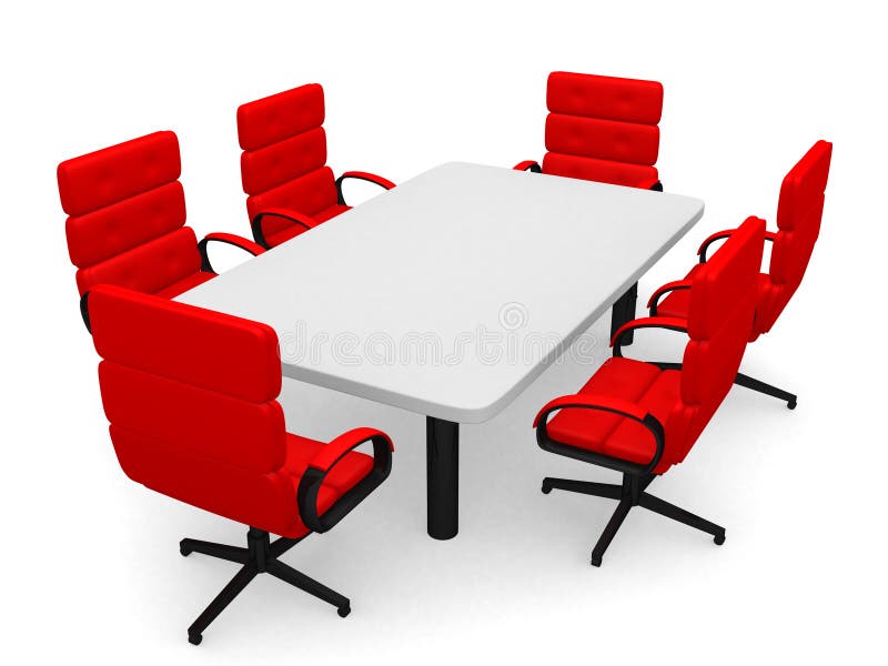 Conference Table and Chairs in Meeting Room Stock Illustration ...