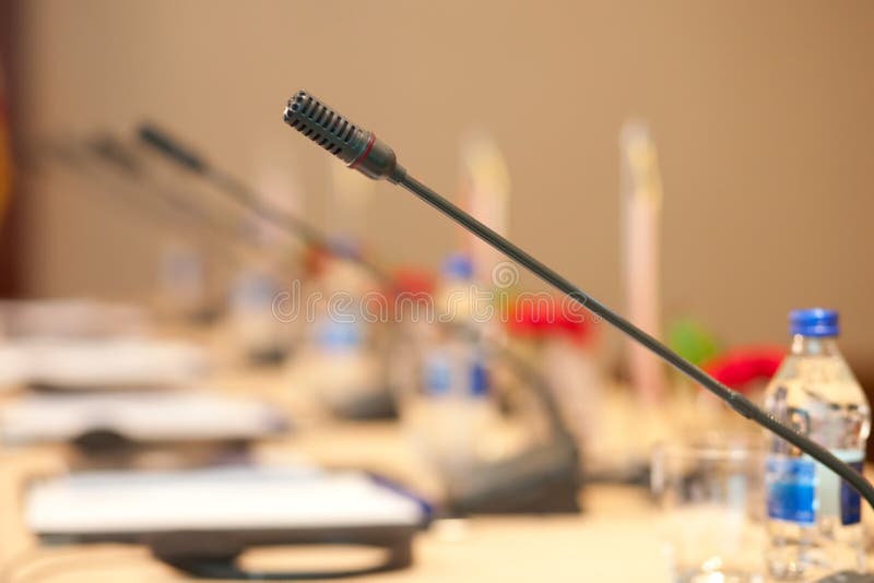 Conference table stock image. Image of small, microphone - 28158577
