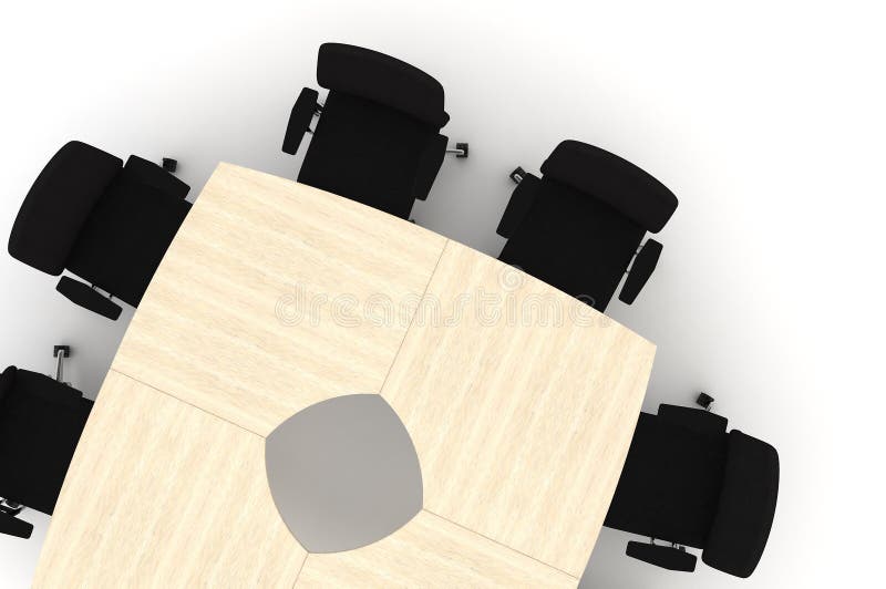 Conference Table-3d Illustration Stock Illustration - Illustration of ...