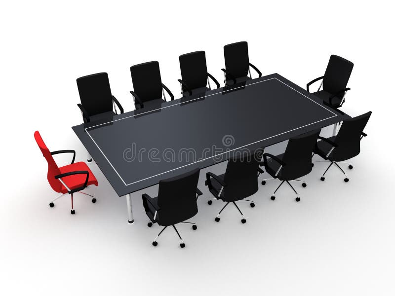 Modern Conference Table with Chairs Isolated Stock Illustration ...