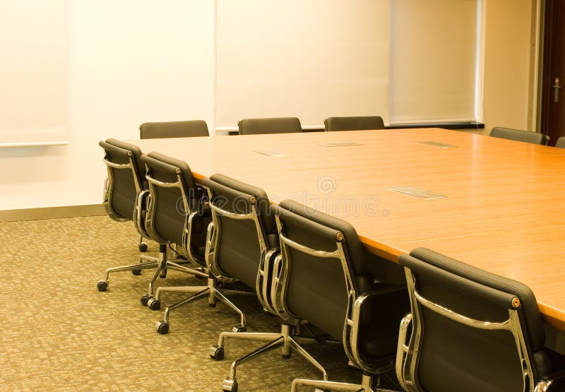 Conference table and chair stock image. Image of office - 12768601