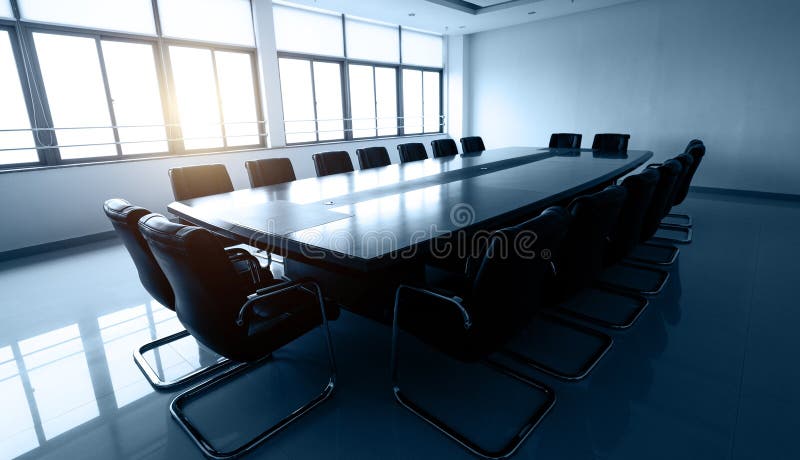 Conference Table and Chairs in Meeting Room Stock Image - Image of ...