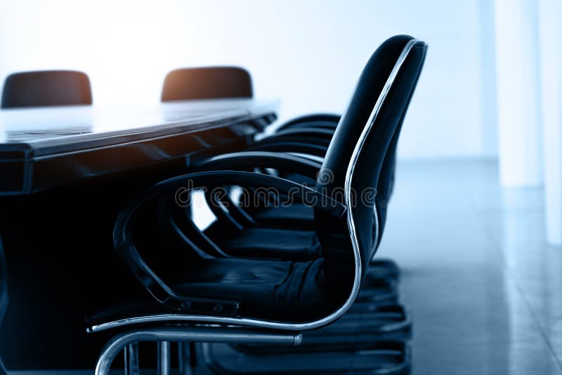 Conference Table and Chairs in Meeting Room Stock Image - Image of ...