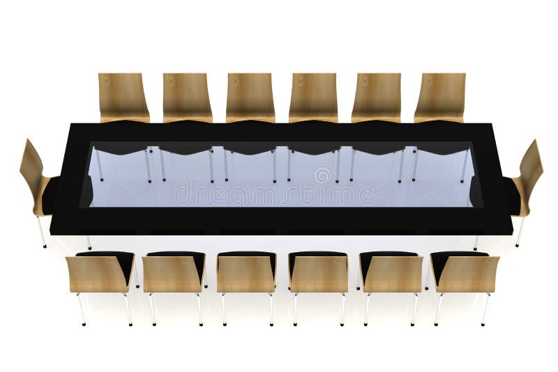 Conference Table with Chairs Stock Illustration - Illustration of ...