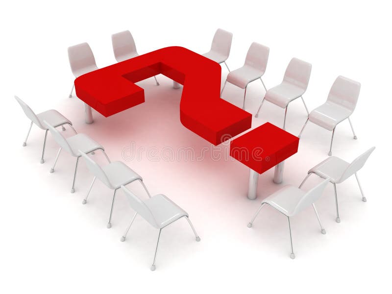Conference Table in the Form of a Question Mark an Stock Illustration ...