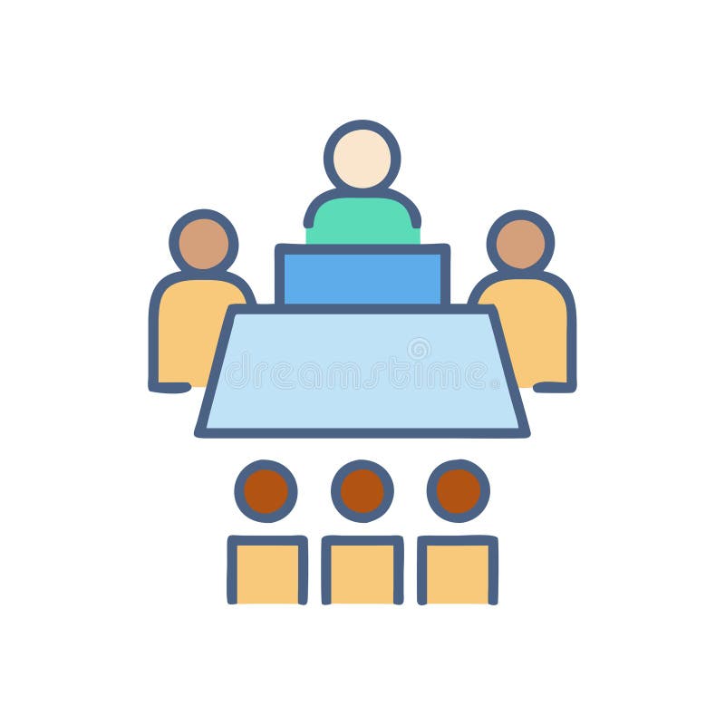 Conference Table Icon for Meetings Stock Vector - Illustration of setup ...