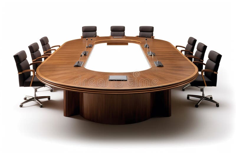 Conference Table Isolated on White Background. Generated by AI Stock ...