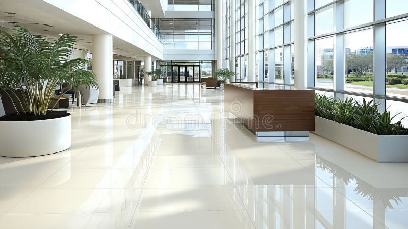 The Conference Table in this Modern Office is Light Brown in Color and ...