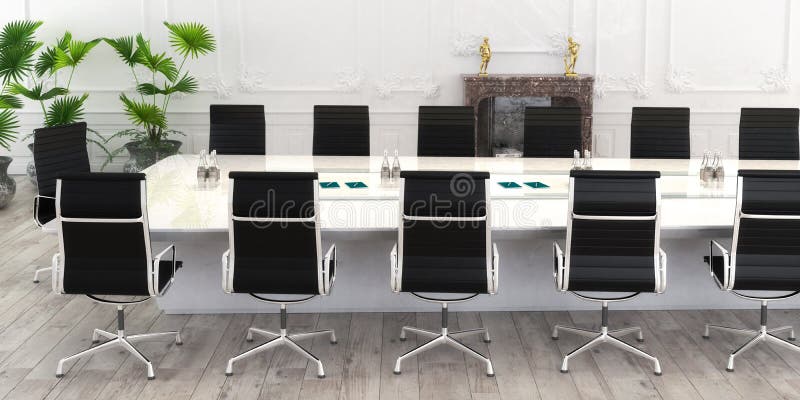 Conference Table panoramic stock illustration. Illustration of borque ...