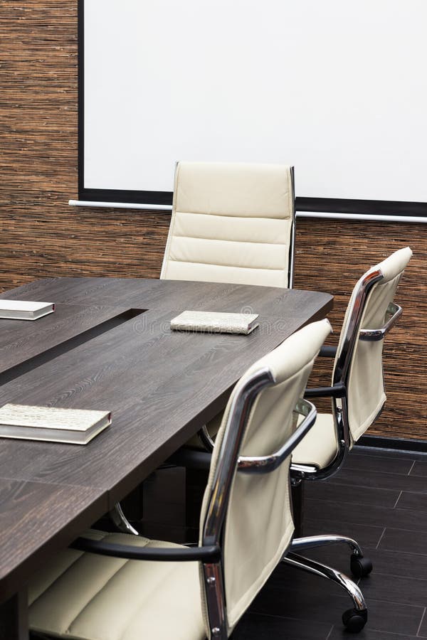 Conference Table with the Screen Stock Photo - Image of auditorium ...