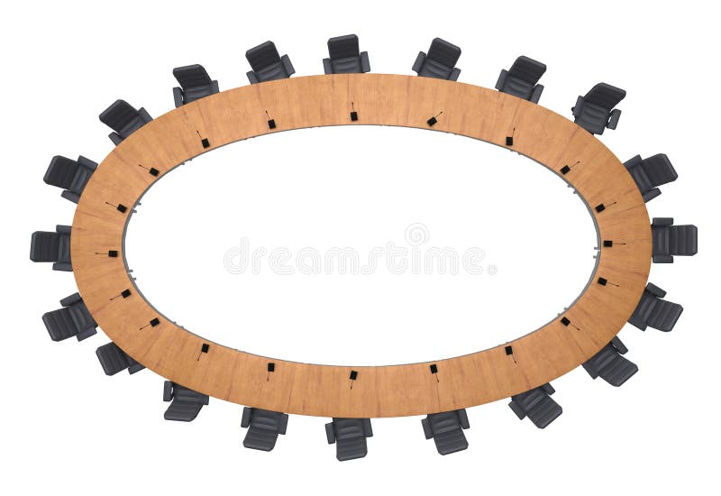 Conference Table Top View Isolated on White 3d Rendering Stock ...