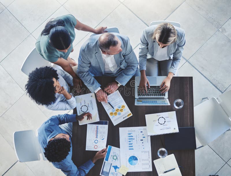Conference Team, Table and Discussion about Documents at Corporate ...
