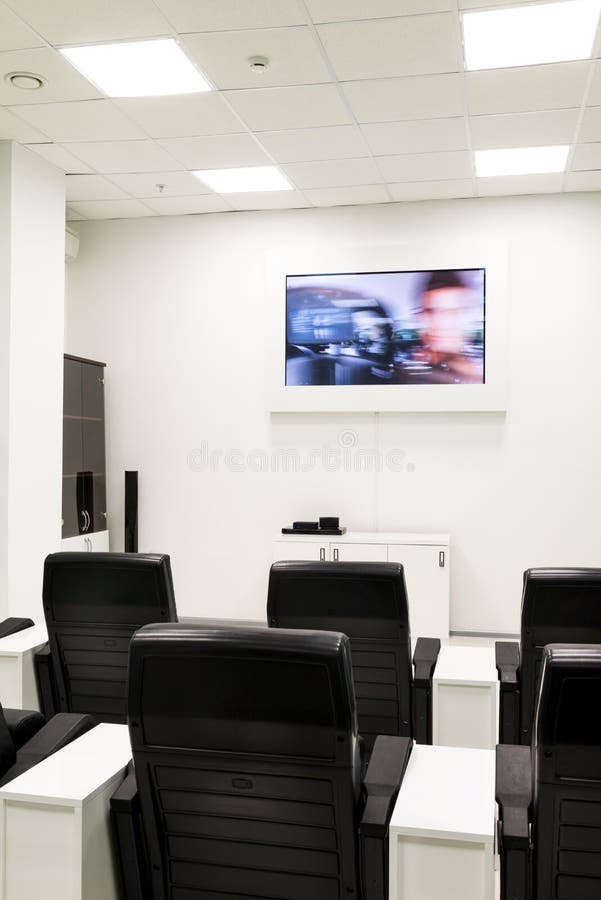 Conference Training Room with Video Stock Photo - Image of tech, video ...