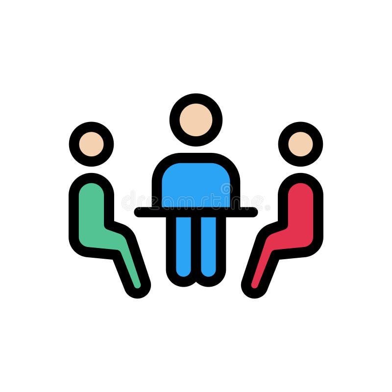 Conference Vector Line Colour Icon Stock Vector - Illustration of ...