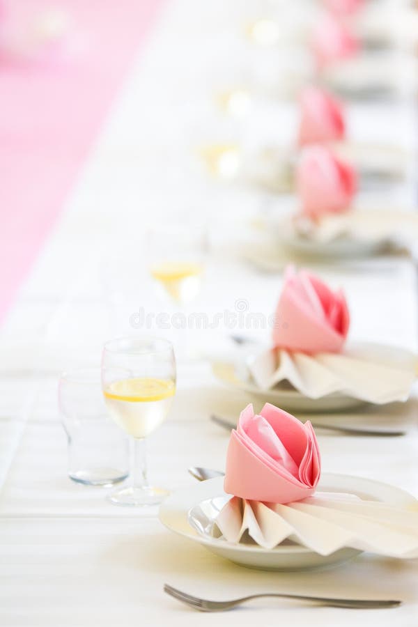 Conference or Wedding Dinner Table Stock Image - Image of dine, banquet ...