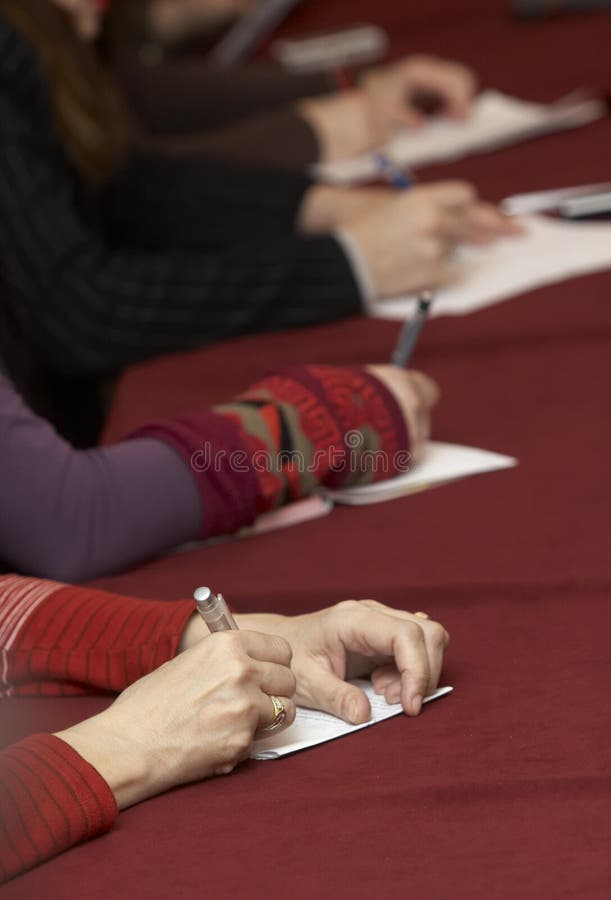 Conference writing 1 stock photo. Image of hands, discussion - 7576604