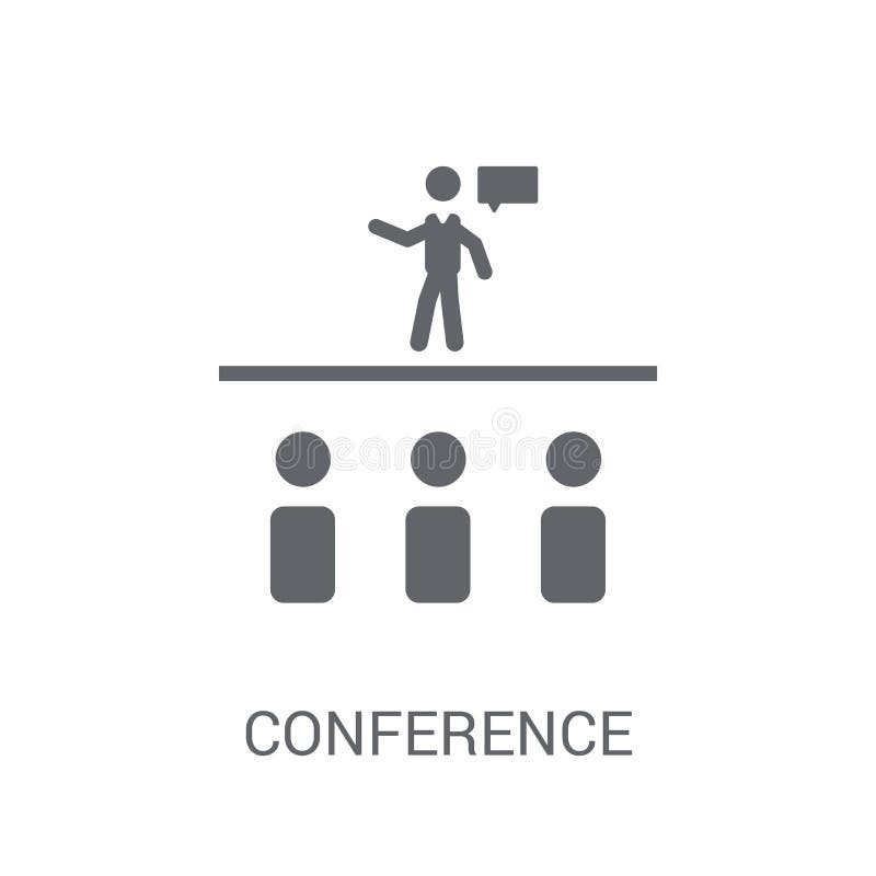 Conference Hall Icon Vector Sign and Symbol Isolated on White ...