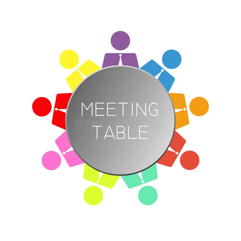 Conferentiepictogram De Mensen Zitten Bij De Rondetafel Aan ...
