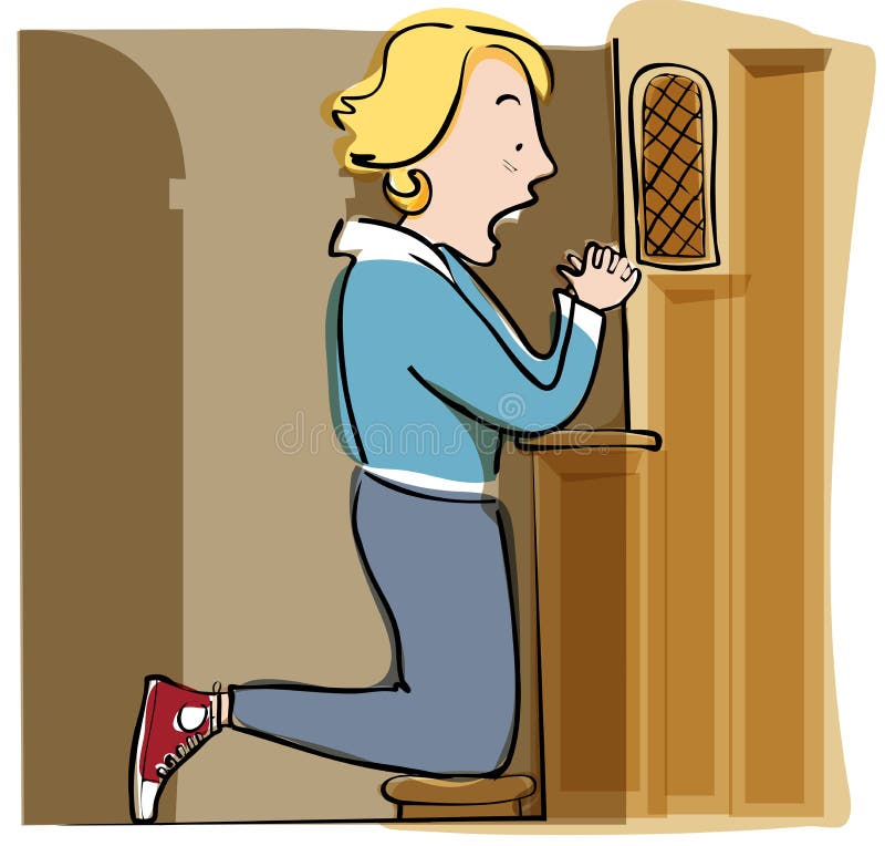 Confess vektor abbildung. Illustration von priester, konfessionell ...