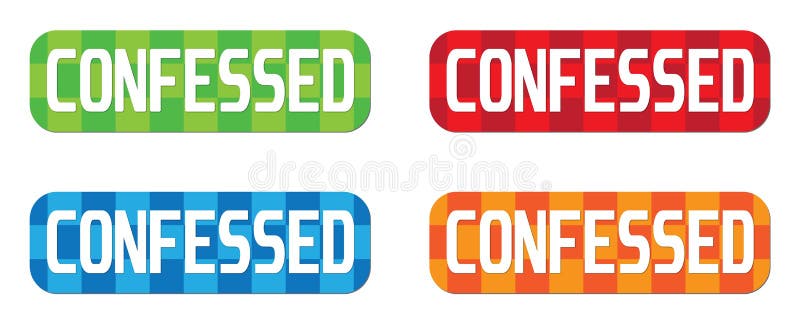 CONFESSED Text, on Rectangle, Zig Zag Pattern Stamp Sign. Stock ...