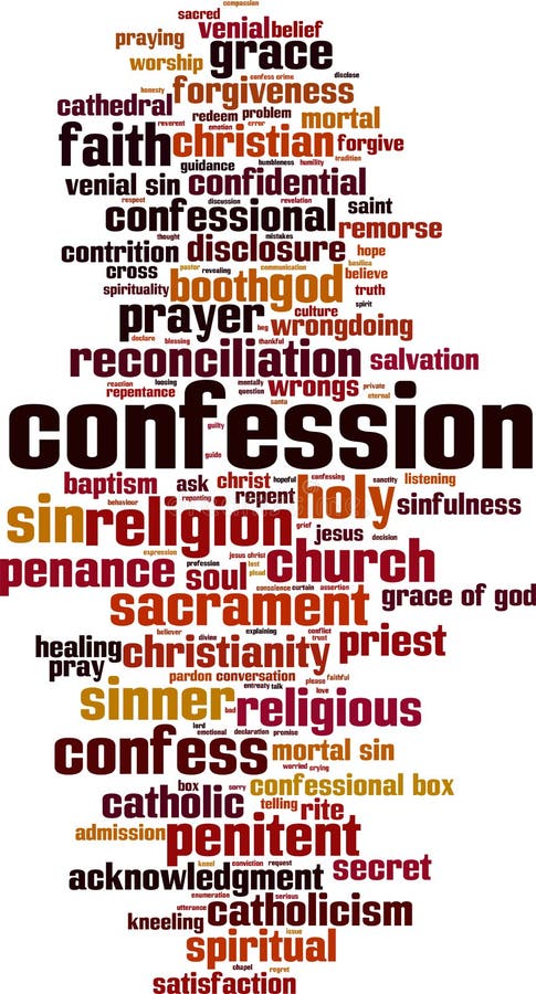 Confession word cloud stock vector. Illustration of religion - 164012596
