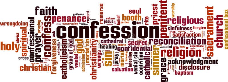 Confession word cloud stock vector. Illustration of confessional ...