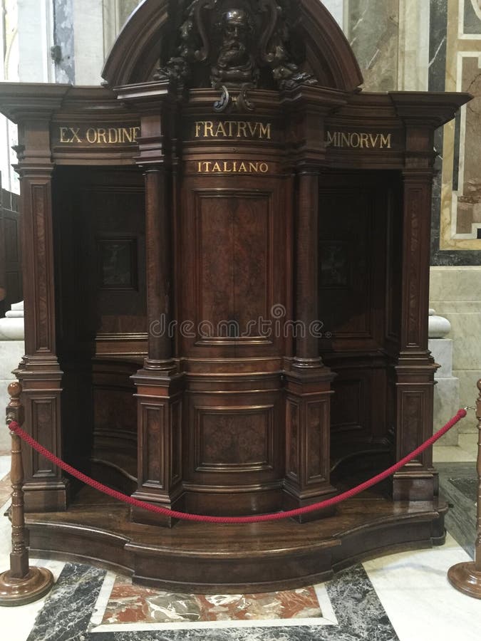 Confessional Booth in St. Peter`s Vatican Rome - Italy Editorial ...