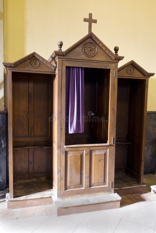Confession box and priest stock photo. Image of booth - 29298614