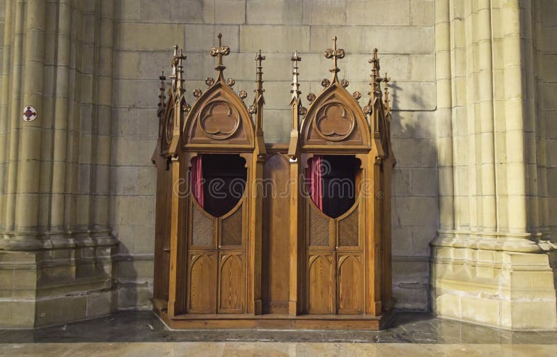 Confessional in church stock photo. Image of marble, dead - 42374298