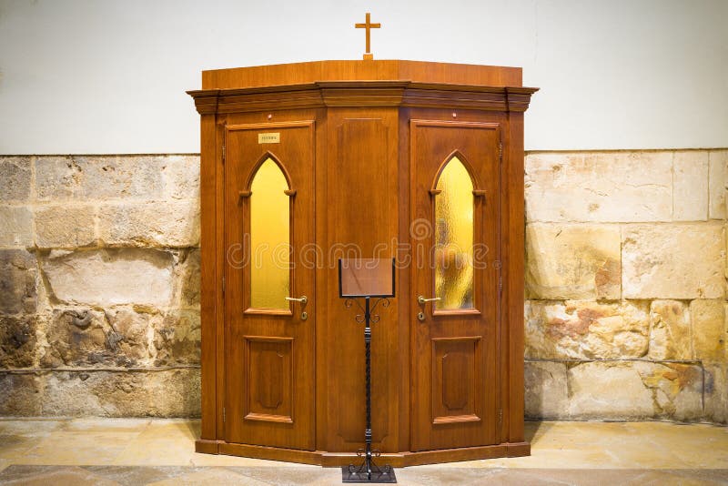 Confessional stock photo. Image of cross, booth, door - 70411032
