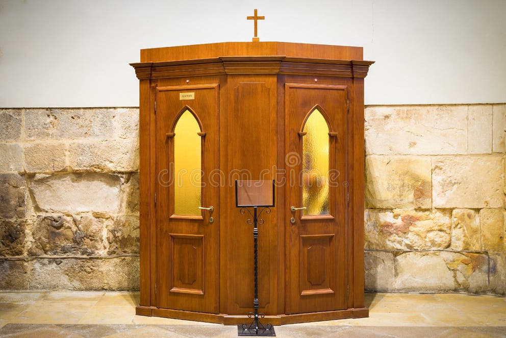 Confessional stock photo. Image of cross, booth, door - 70411032