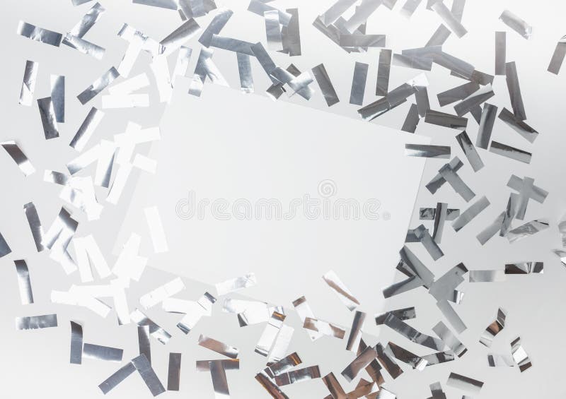 Confeti De Plata Del Metafun Imagen de archivo - Imagen de oficina ...