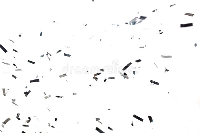 Confeti De Plata Sobre Fondo Negro Imagen de archivo - Imagen de ...
