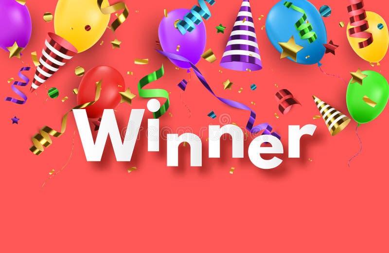 Winner Background with Confetti Stock Vector - Illustration of confetti ...